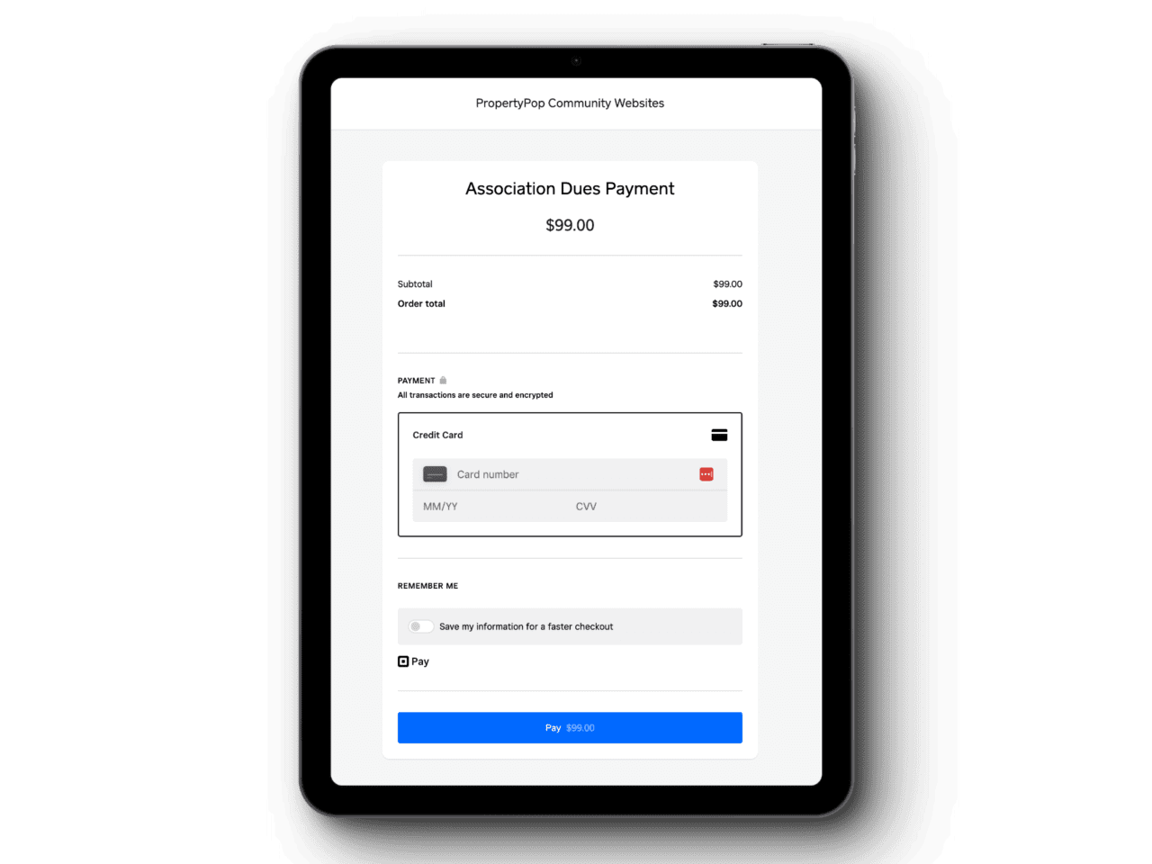 HOA Website Pay Dues Online - Property Pop