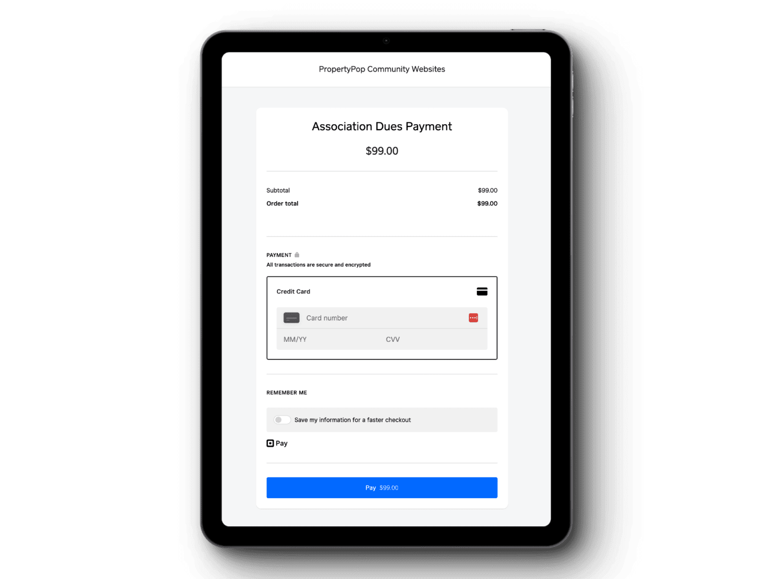 HOA Website Pay Dues Online - Property Pop